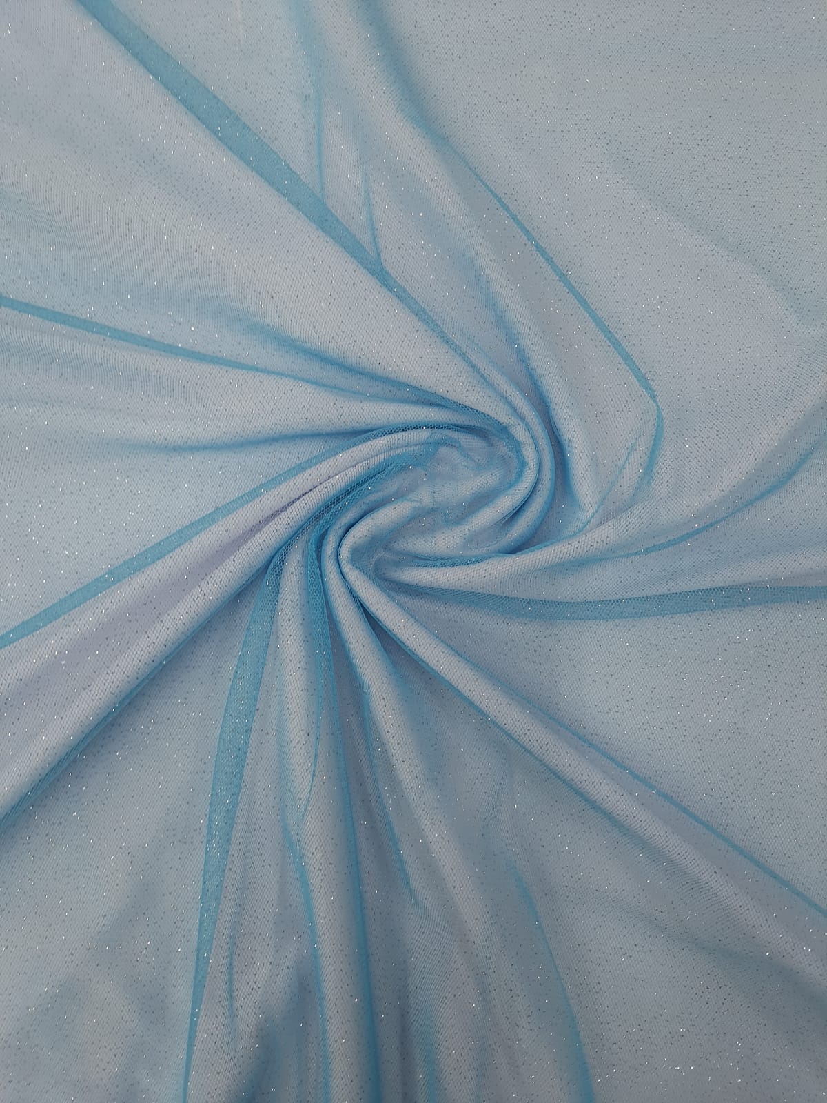 Tule Glitter - Azul Céu - LUCIENE TECIDOS